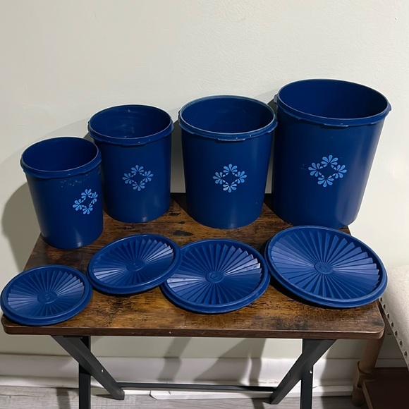 Tupperware | Kitchen | Vintage Tupperware Canister Set In Blue | Poshmark